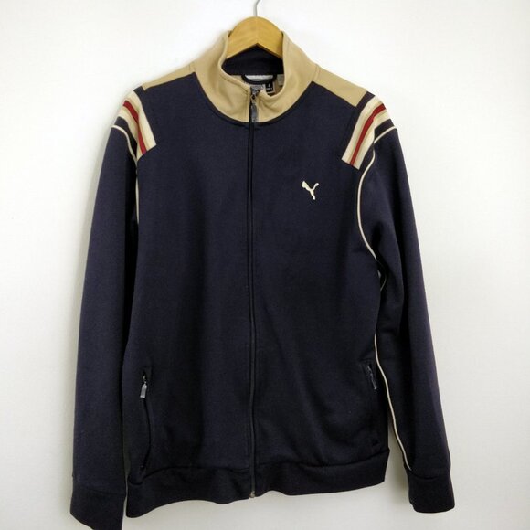 Puma | Jackets & Coats | Vintage Puma Varsity Stripe Spellout Jacket ...